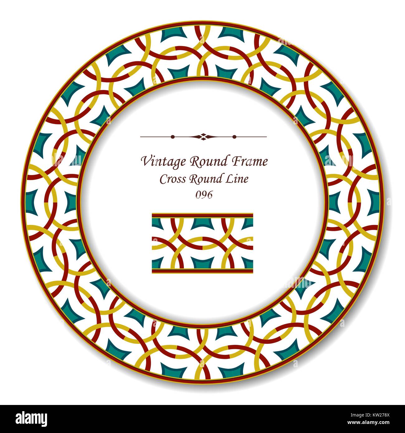 Vintage Round Retro Frame of Cross Round Line Stock Vector Image & Art ...