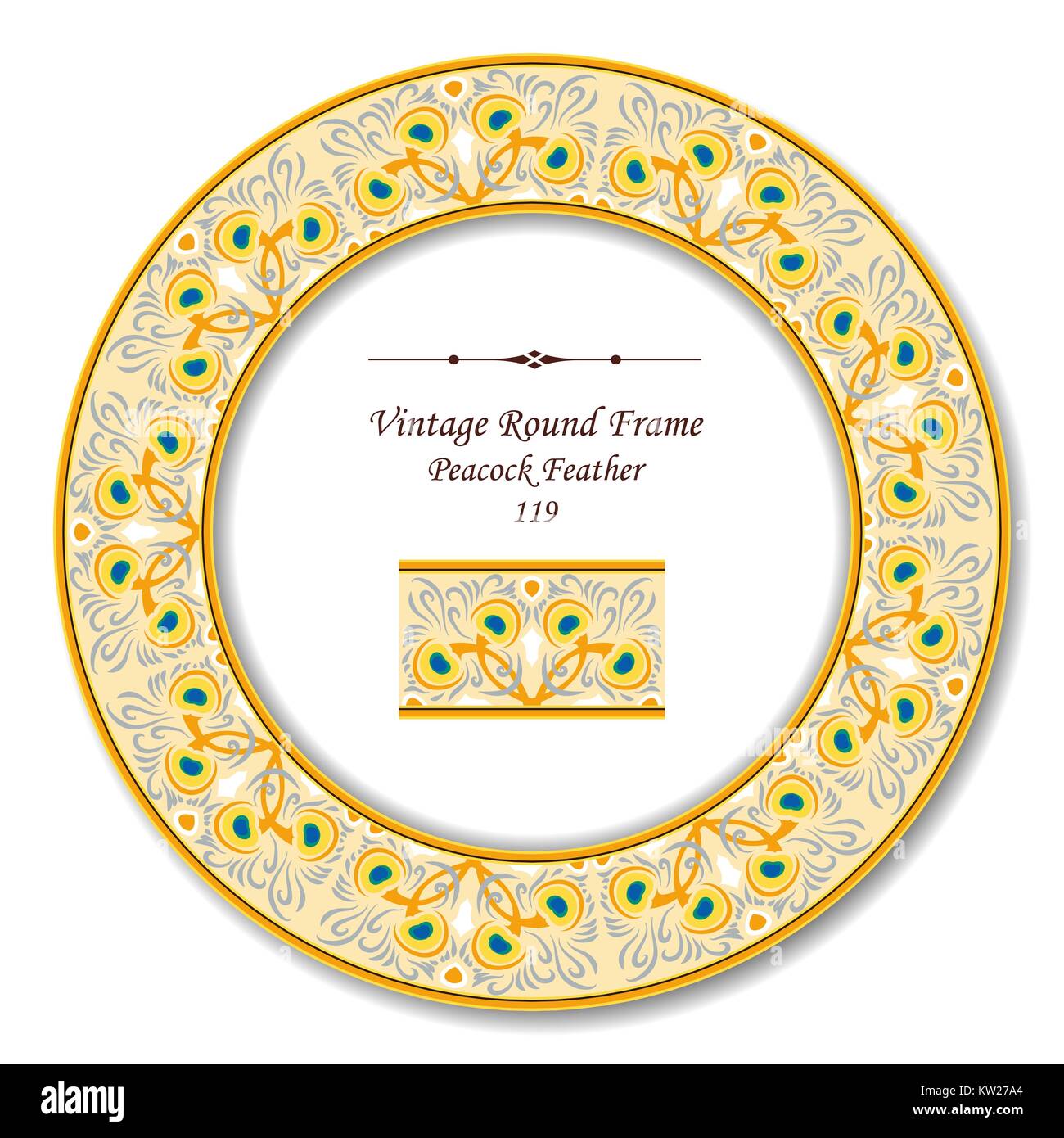 Vintage Round Retro Frame of Peacock Feather Stock Vector Image & Art ...