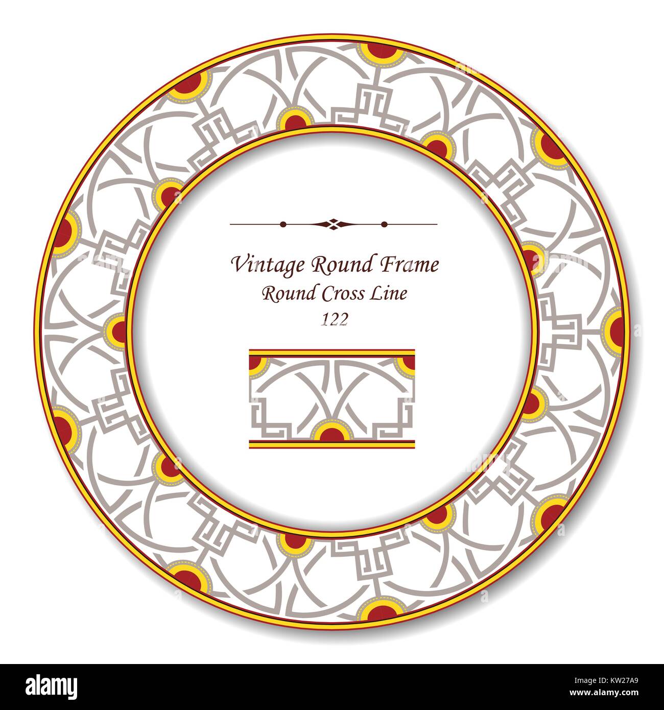 Vintage Round Retro Frame of Round Cross Line Stock Vector Image & Art ...