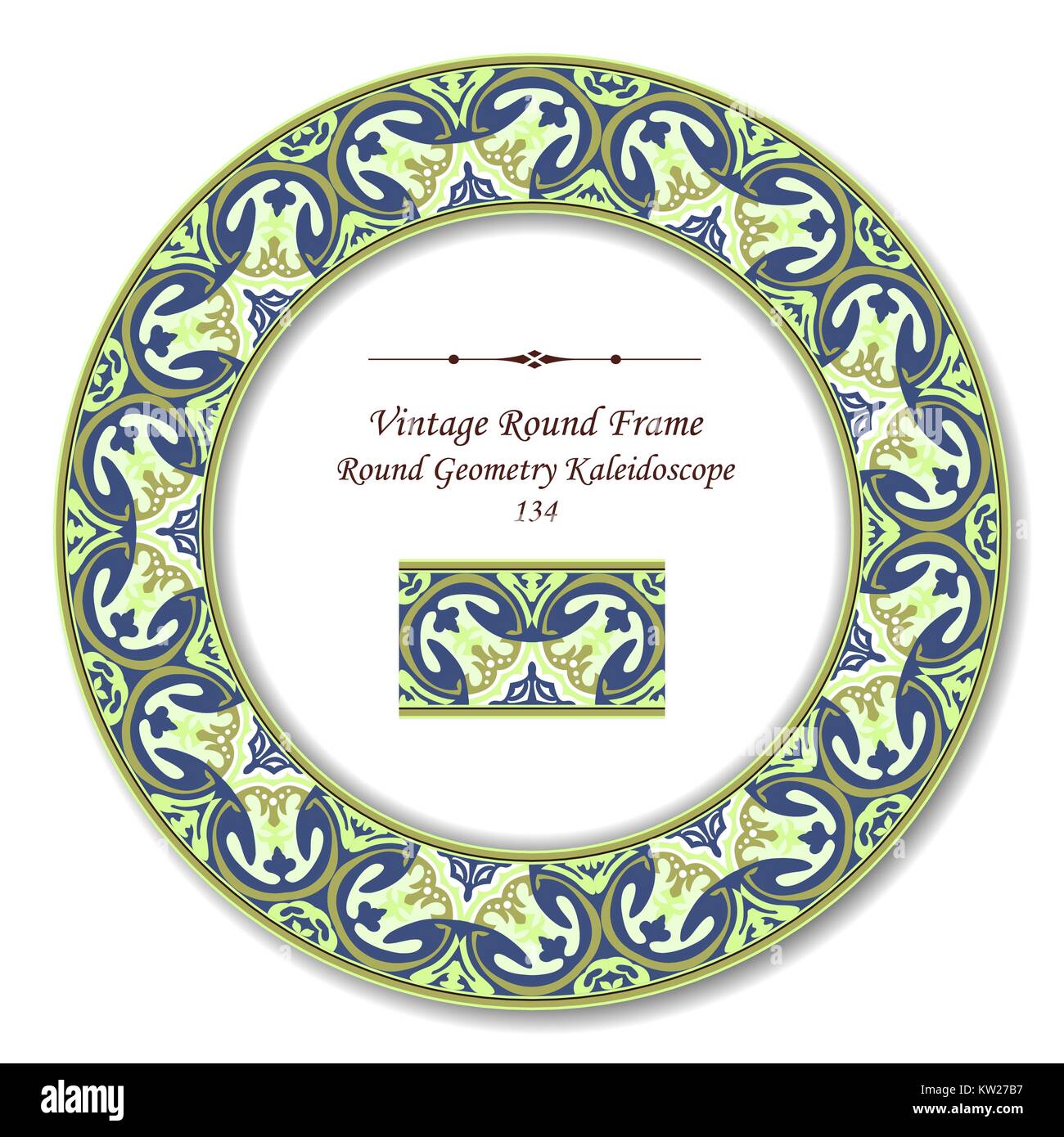 Vintage Round Retro Frame of Round Geometry Kaleidoscope Stock Vector Image & Art - Alamy