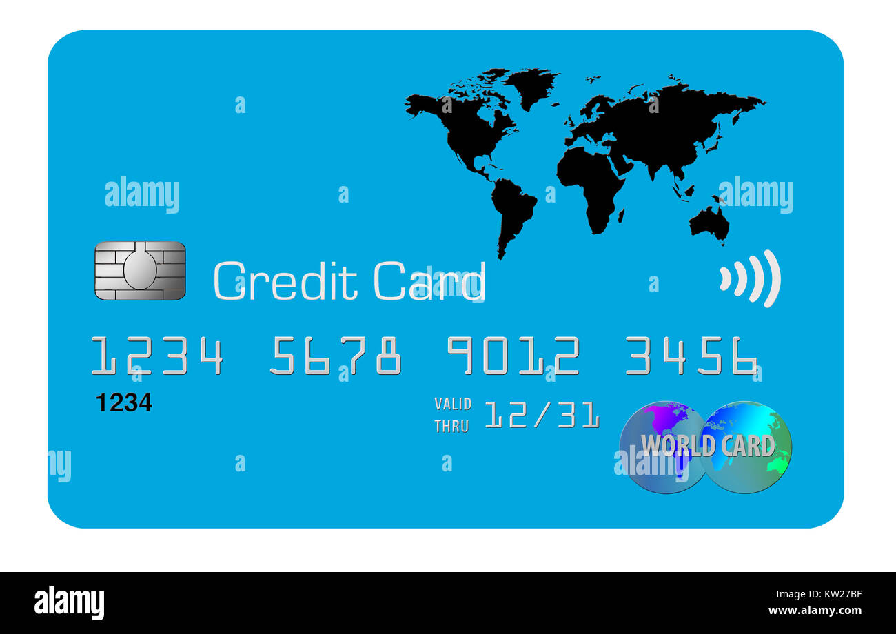 a credit card with a world map design on it is seen in this ...