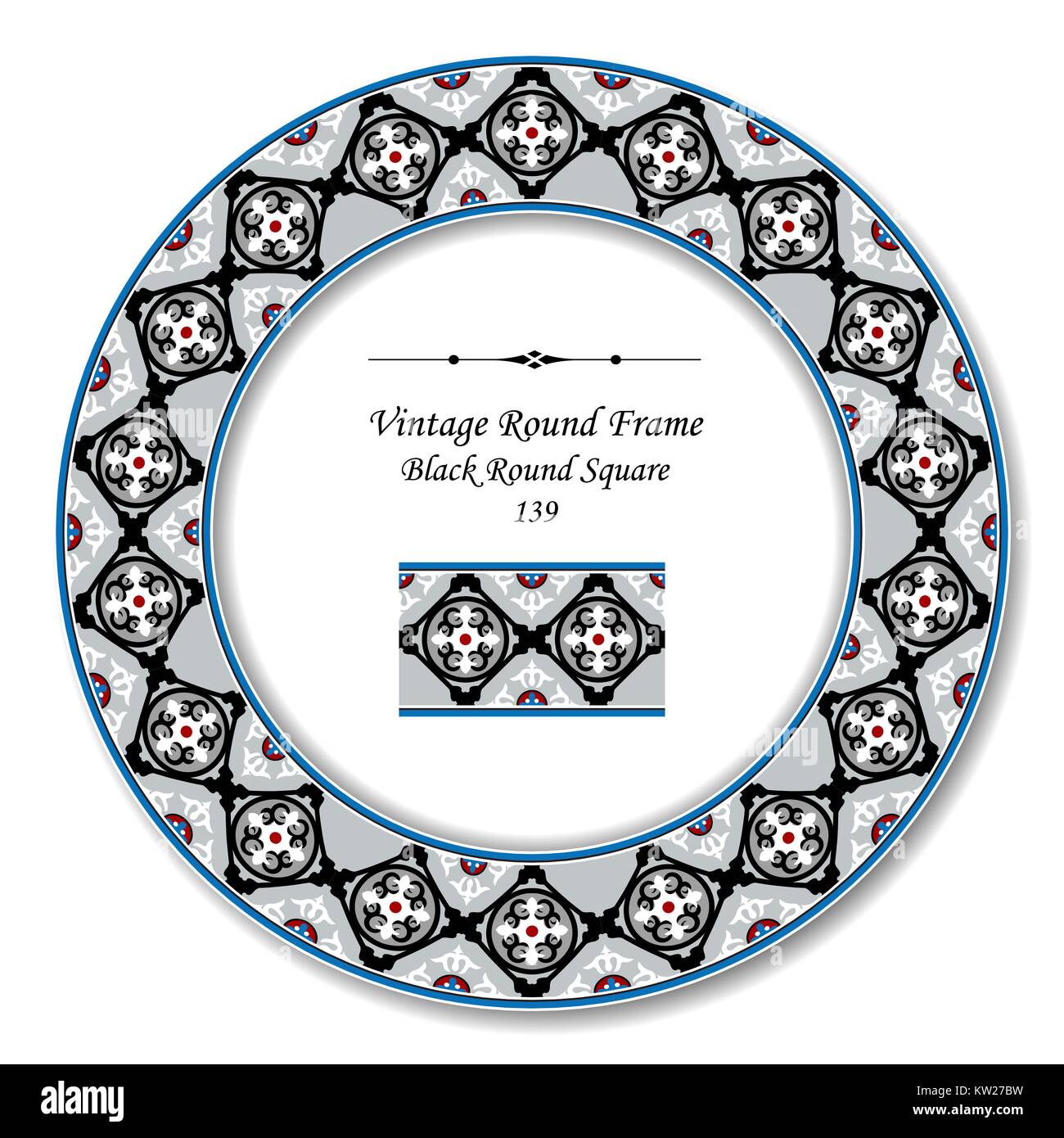 Vintage Round Retro Frame of Black Round Square Stock Vector Image ...