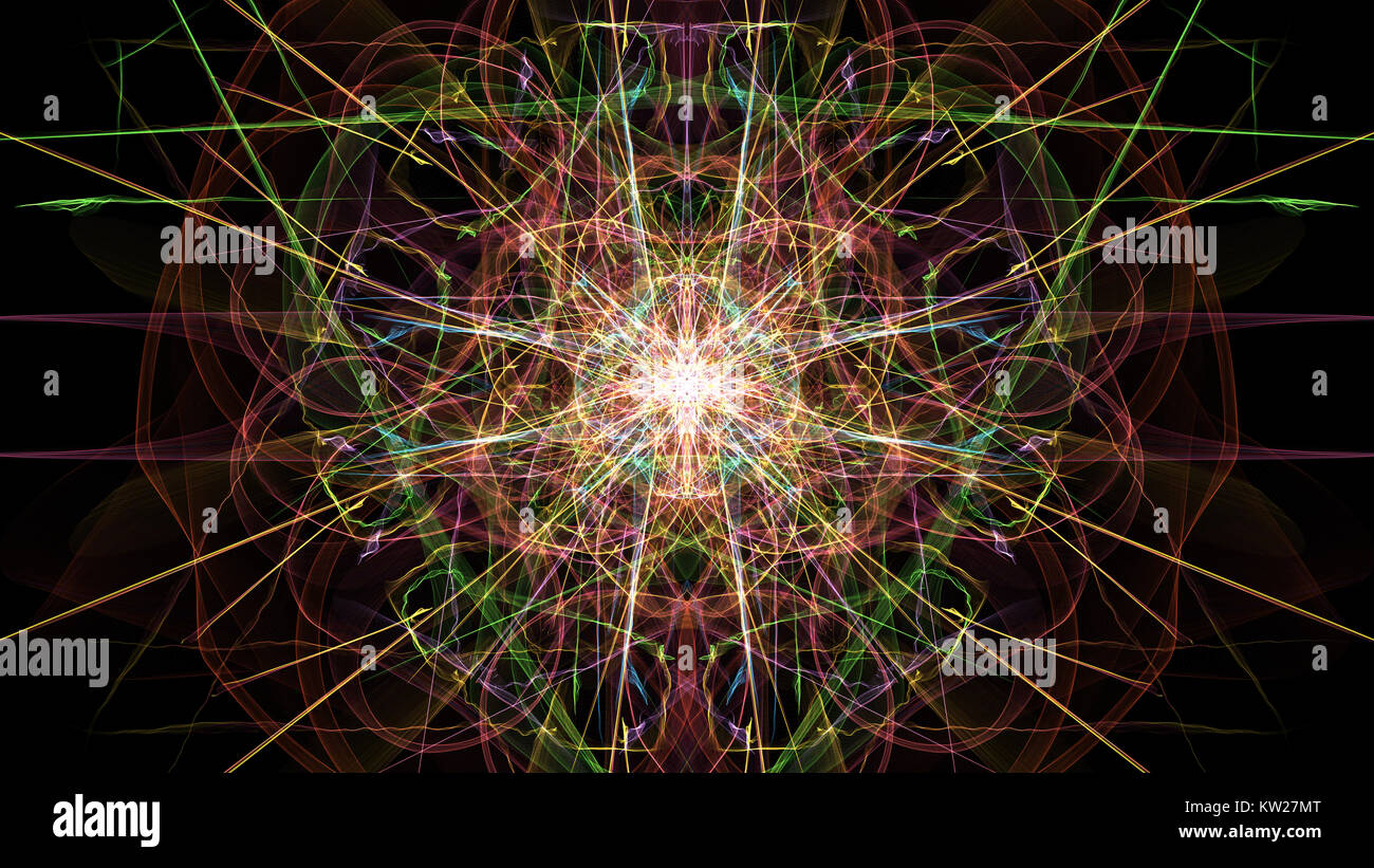 Symmetrical and colorful design made by digital graphic. Silk symmetry ...