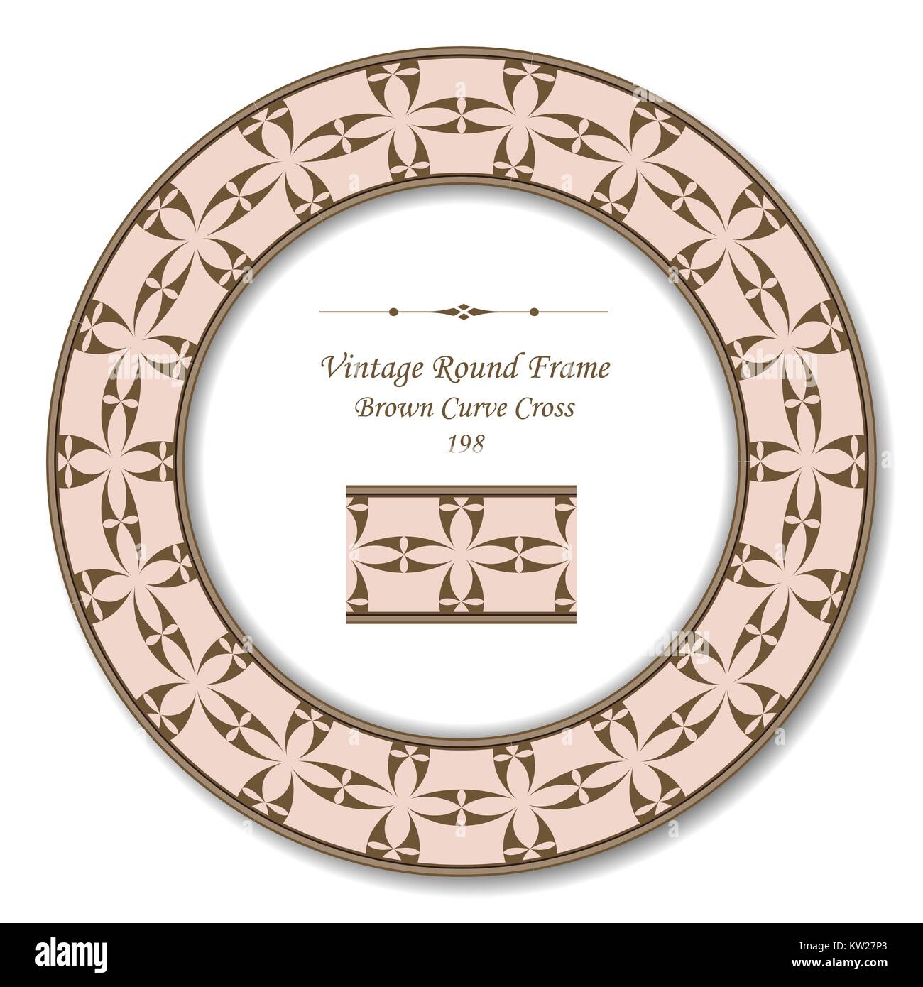 Vintage Round Retro Frame of Brown Curve Cross Stock Vector Image & Art ...