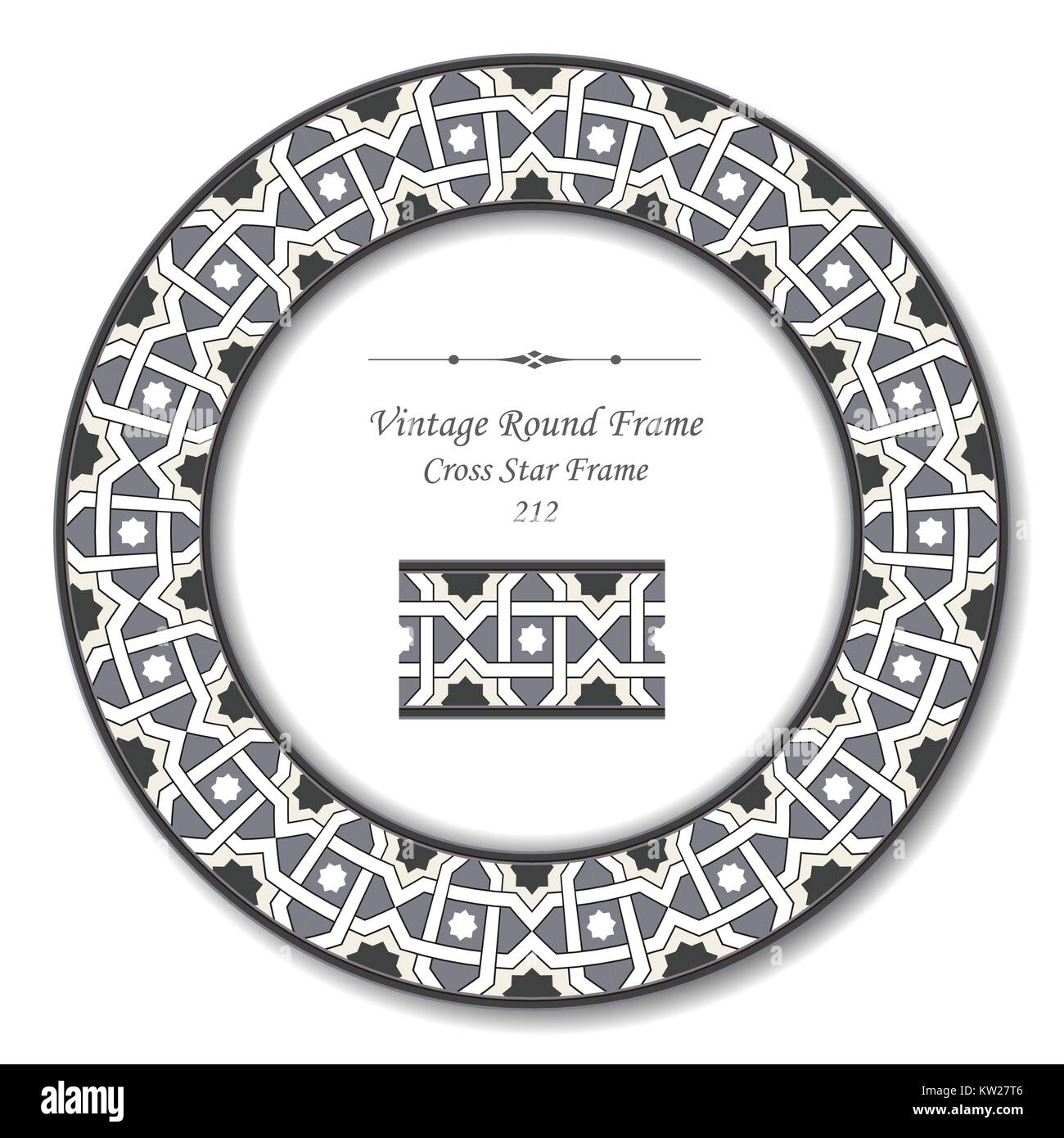 Vintage Round Retro Frame of Cross Star Frame Stock Vector Image & Art ...
