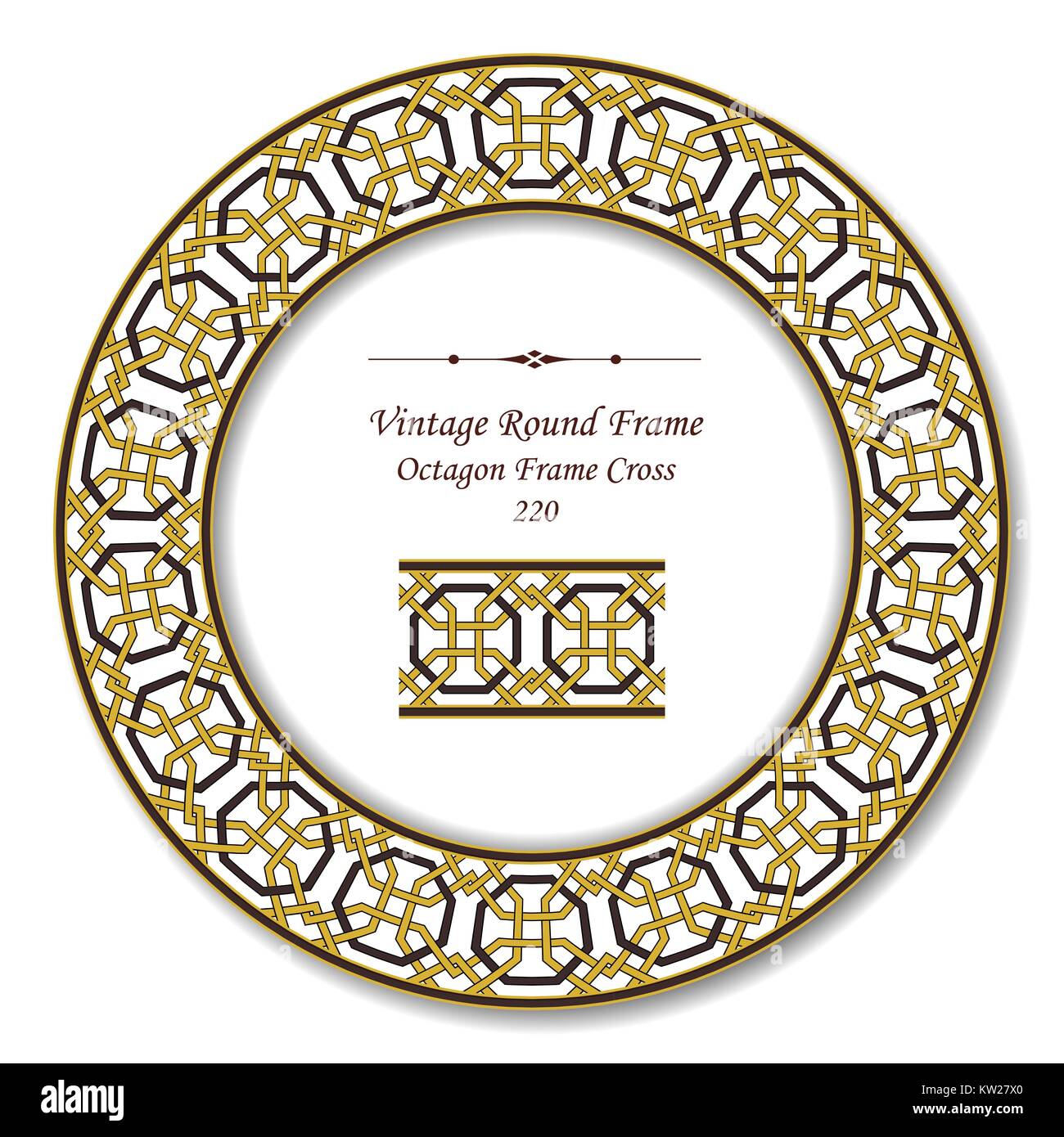 Vintage Round Retro Frame of Octagon Frame Cross Stock Vector Image ...