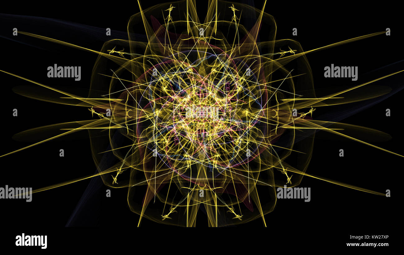 Colorful neon abstract symmetrical lights. Silk symmetry series Stock ...