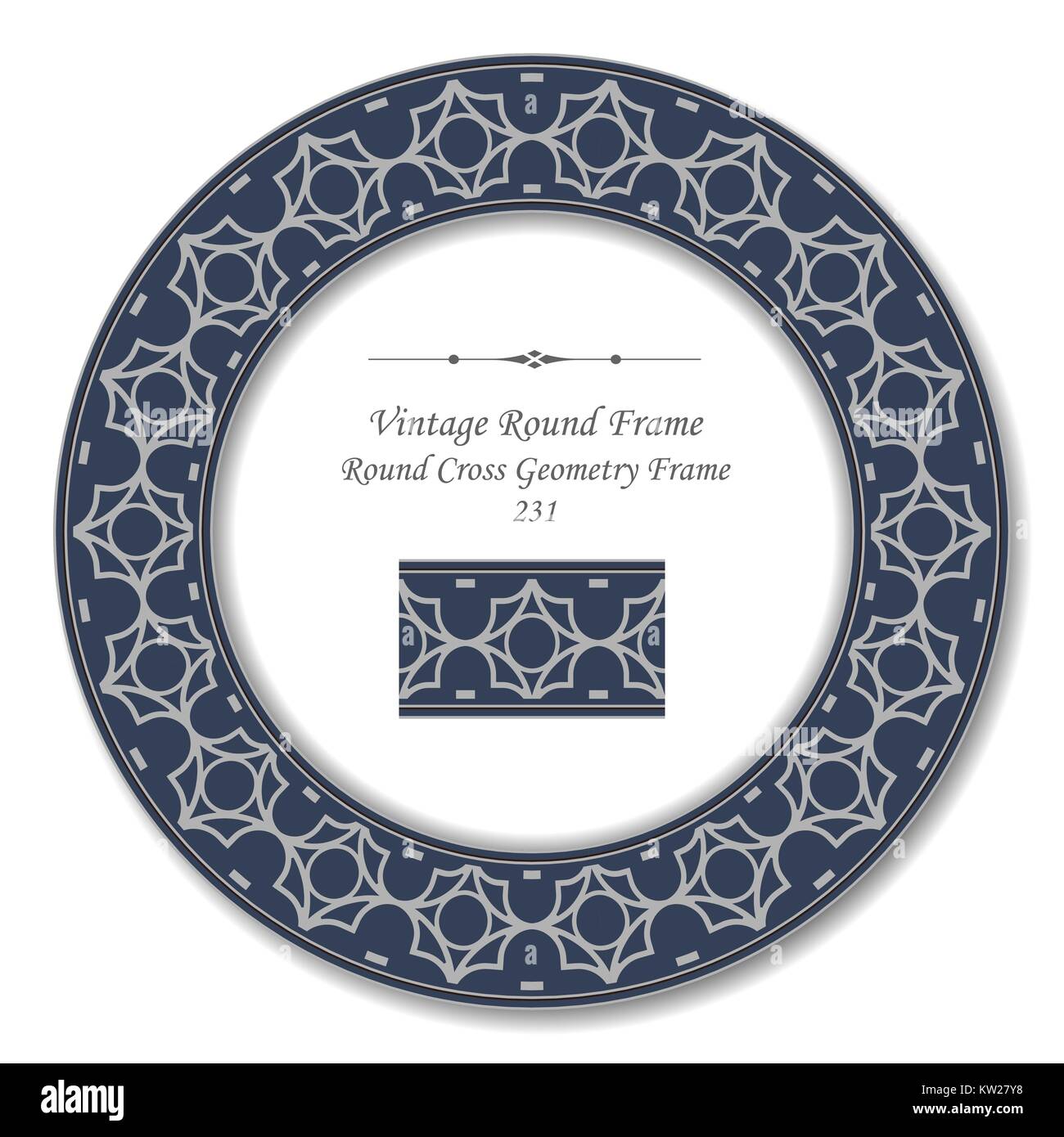 Vintage Round Retro Frame of Round Cross Geometry Frame Stock Vector ...