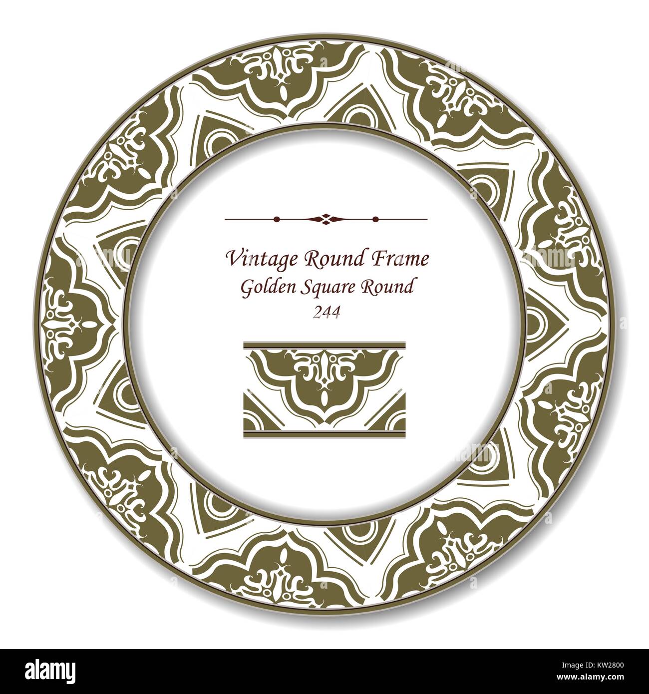 Vintage Round Retro Frame of Golden Square Round Stock Vector Image ...