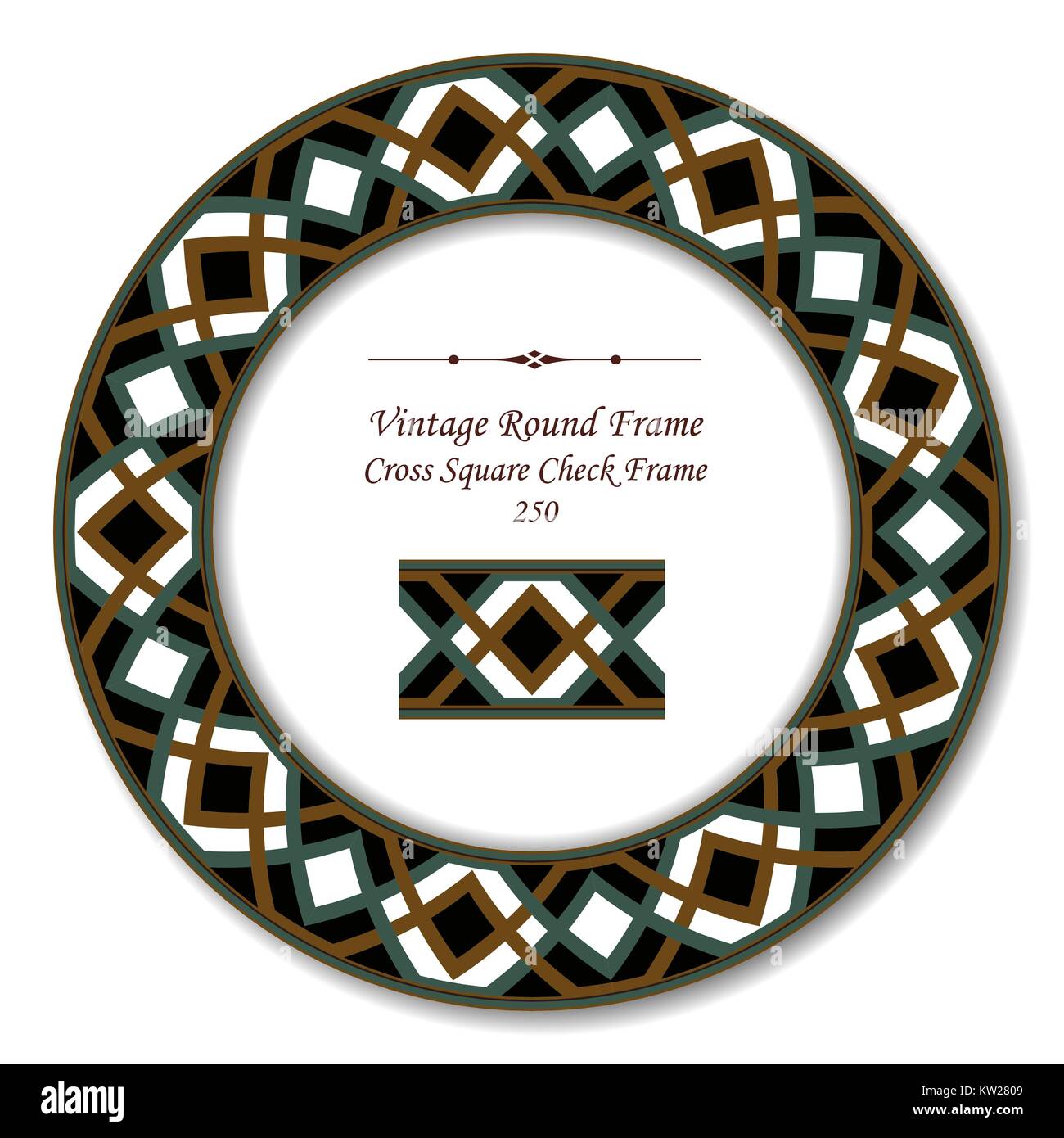 Vintage Round Retro Frame of Cross Square Check Frame Stock Vector ...