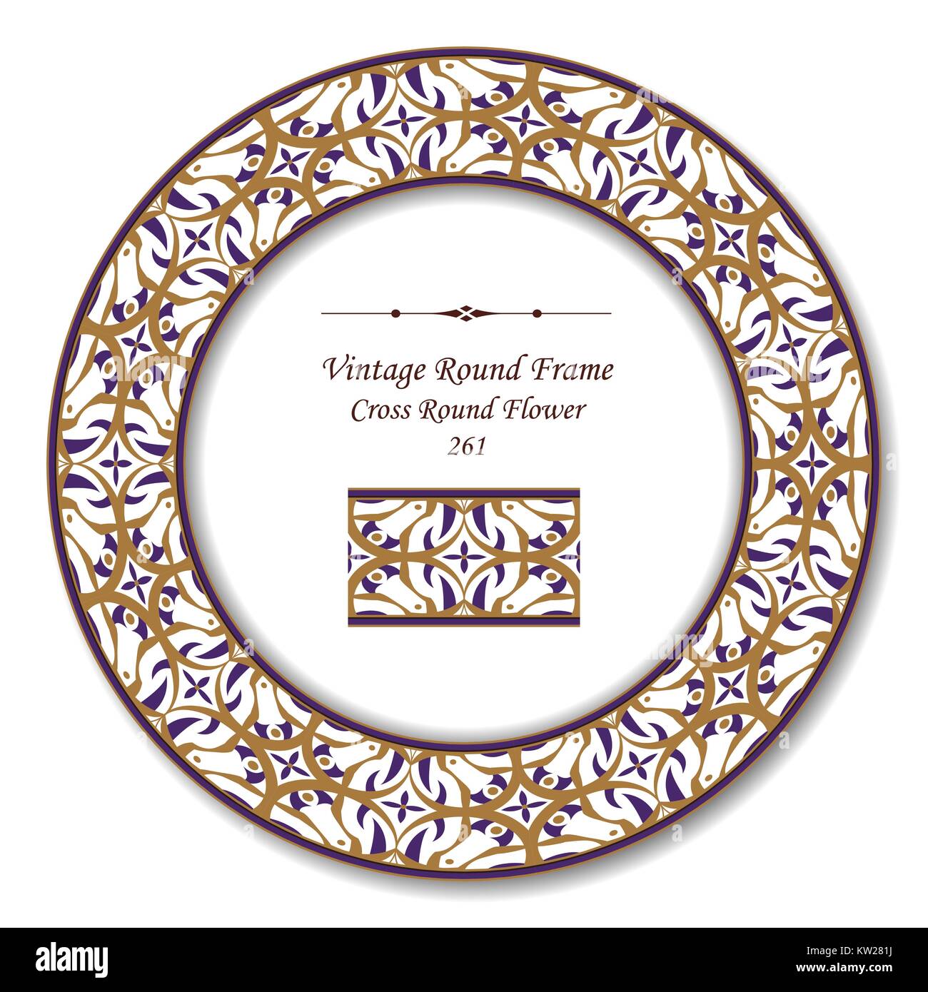 Vintage Round Retro Frame of Cross Round Flower Stock Vector Image ...