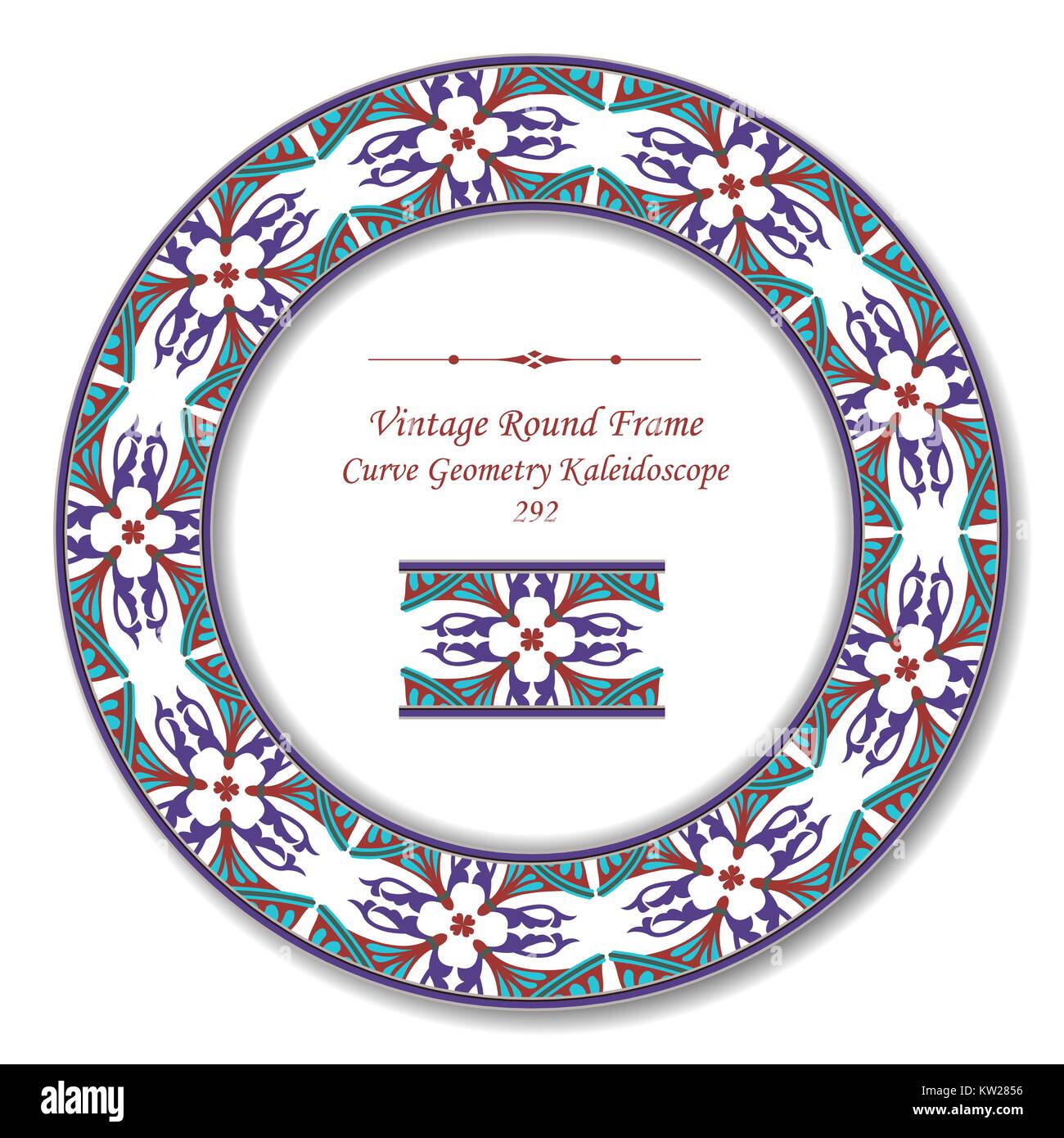 Vintage Round Retro Frame of Curve Geometry Kaleidoscope Stock Vector ...