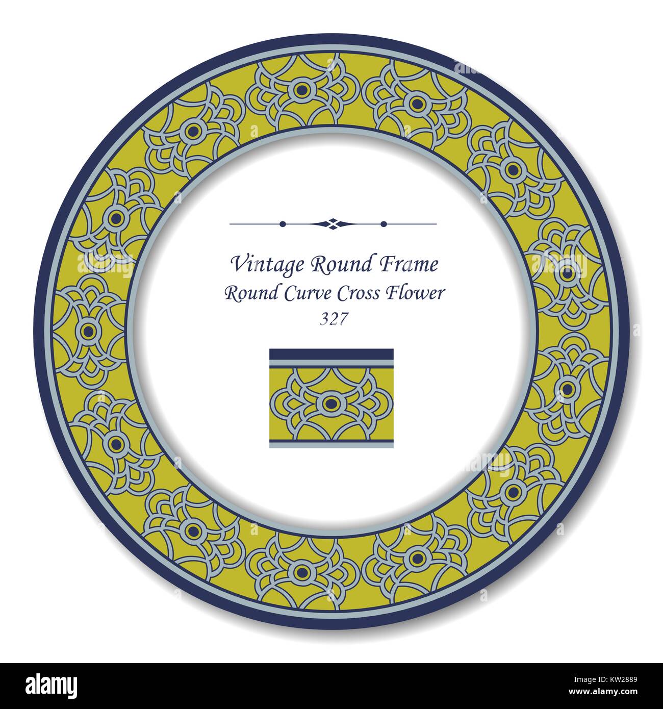 Vintage Round Retro Frame of Round Curve Cross Flower Stock Vector ...