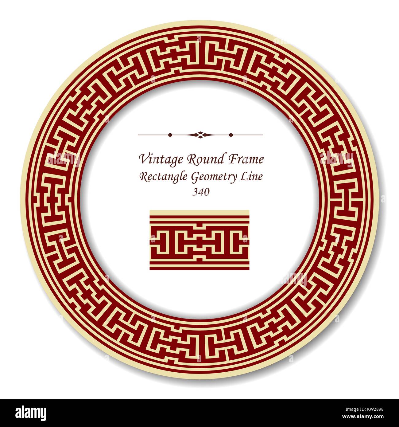 Vintage Round Retro Frame of Rectangle Geometry Line Stock Vector Image ...