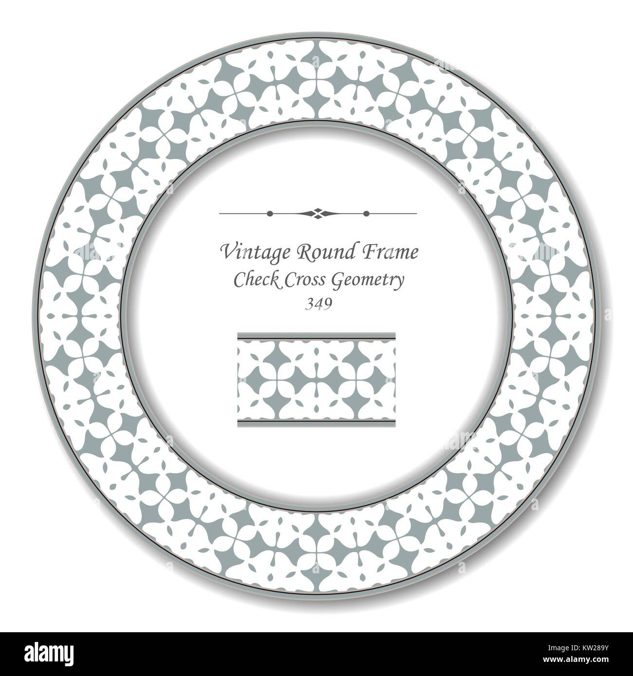 Vintage Round Retro Frame of Check Cross Geometry Stock Vector Image ...