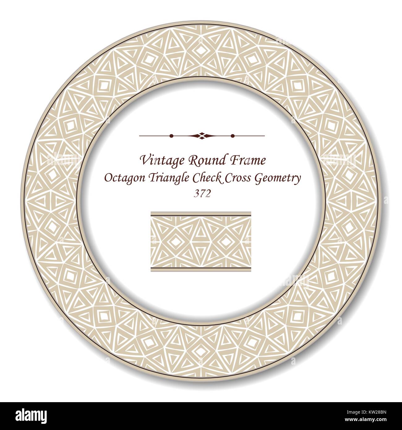 Vintage Round Retro Frame of Octagon Triangle Check Cross Geometry ...