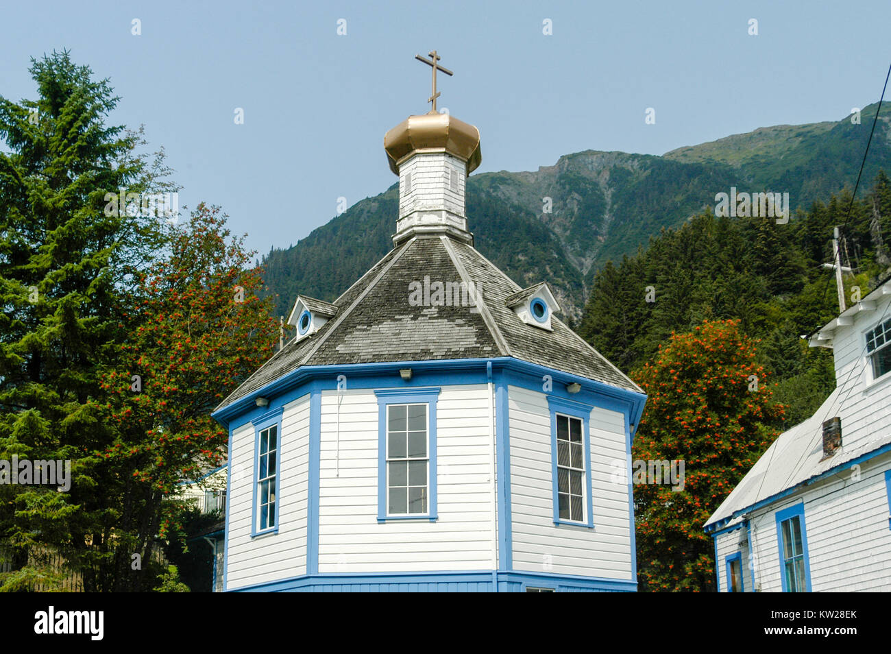 Saint Nicholas Russian Orthodox Church in Juneau, Alaska Stock Photo ...