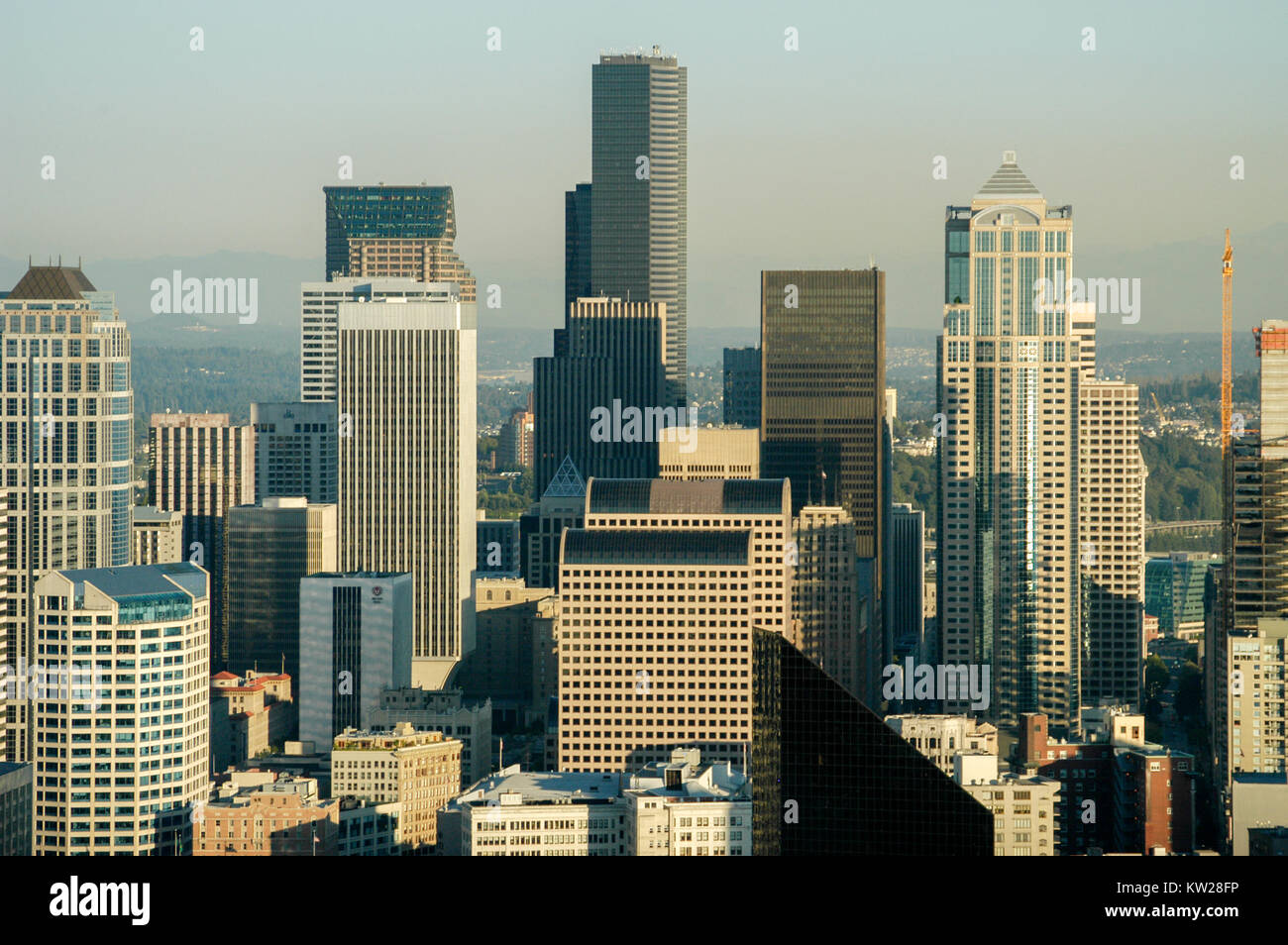 Aerial view of the Seattle, Washington city skyline Stock Photo - Alamy
