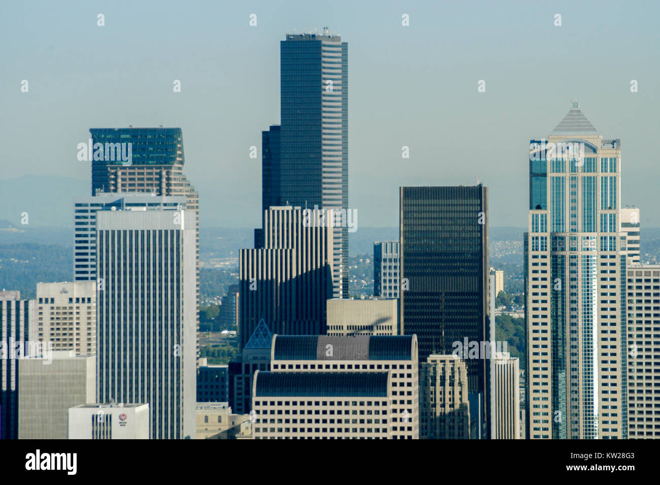 Aerial view of the Seattle, Washington city skyline Stock Photo - Alamy