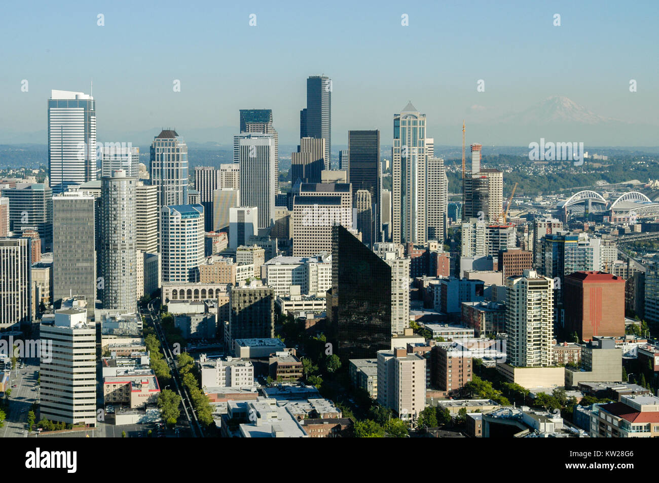 Aerial view of the Seattle, Washington city skyline Stock Photo - Alamy