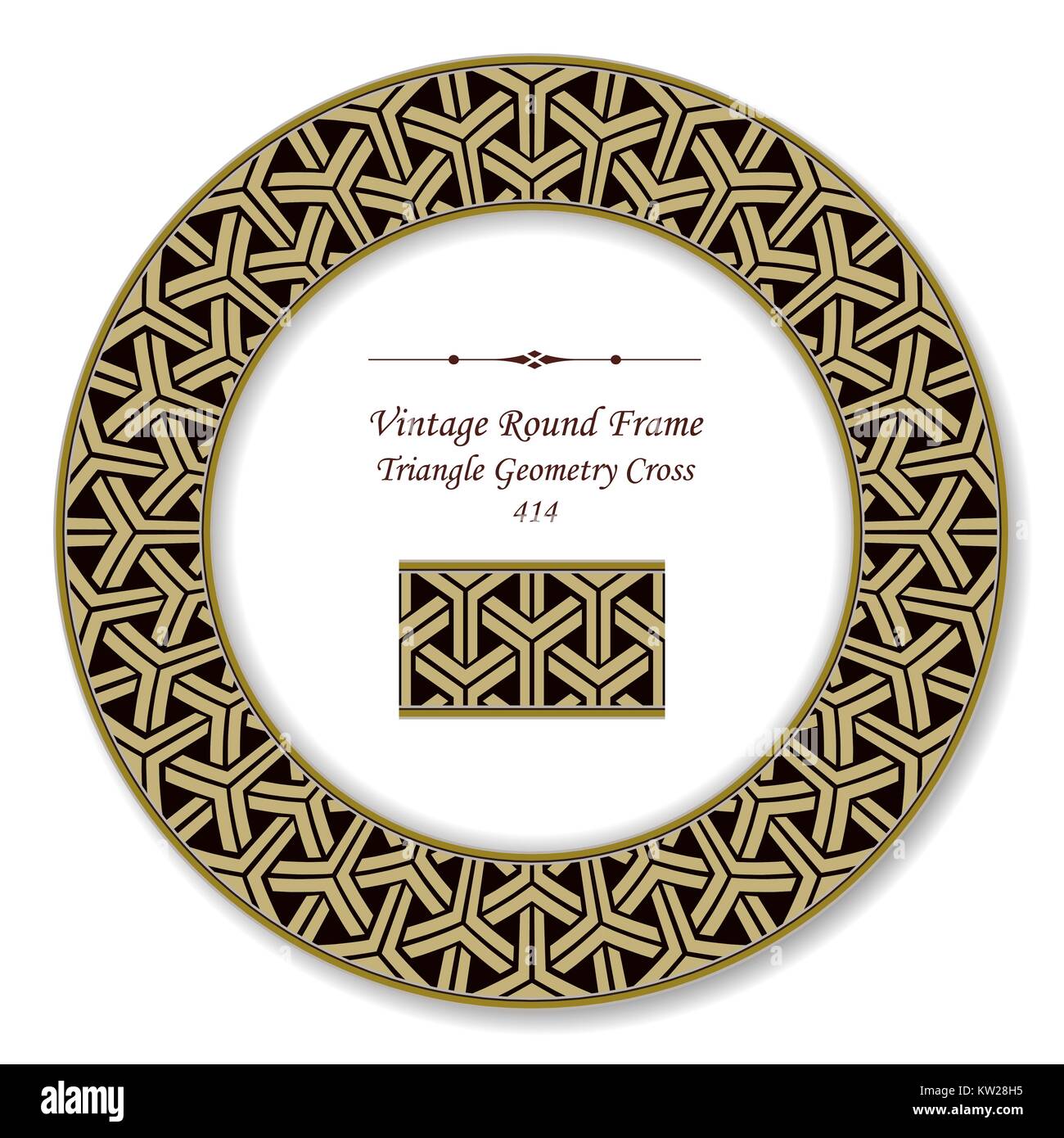 Vintage Round Retro Frame of Triangle Geometry Cross Stock Vector Image ...