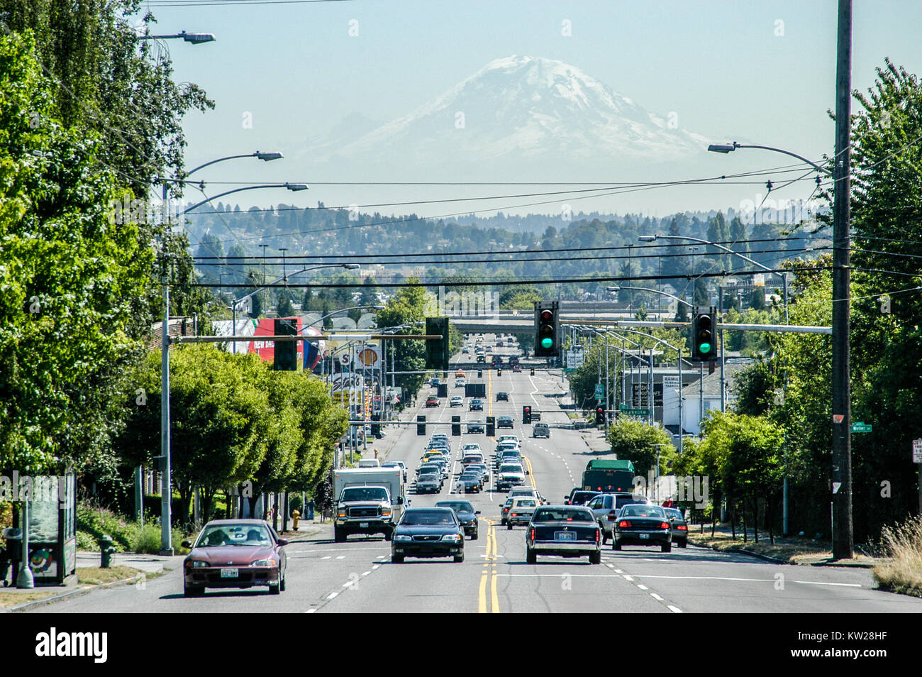 Seattle, Wasington - August 20, 2005: View of Mount Rainier from ...