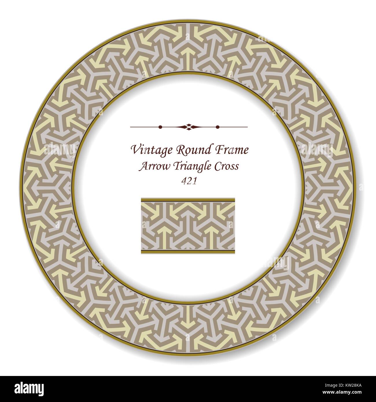 Vintage Round Retro Frame of Arrow Triangle Cross Stock Vector Image ...