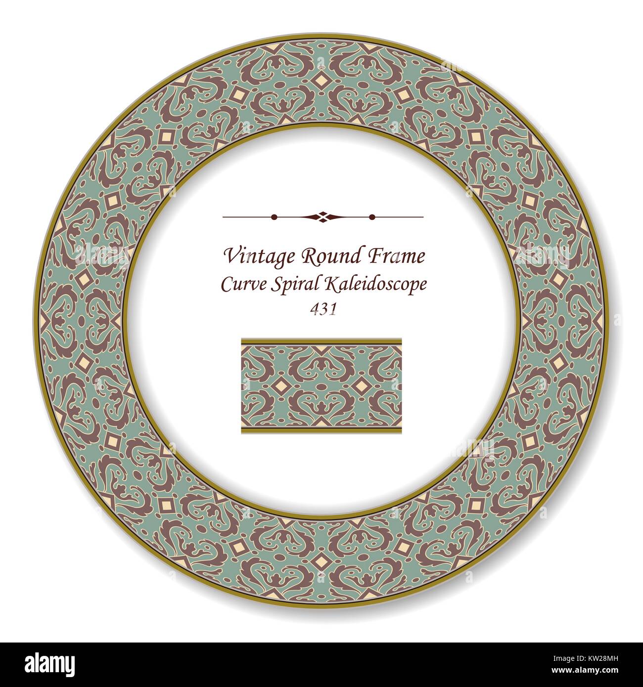 Vintage Round Retro Frame of Curve Spiral Kaleidoscope Stock Vector ...