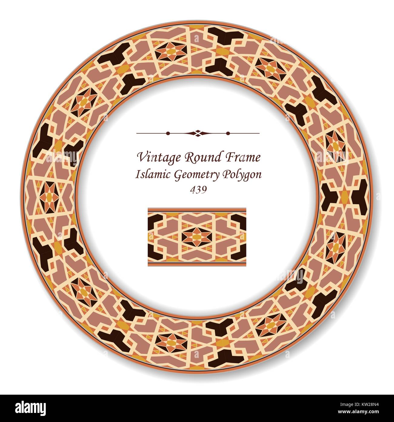 Vintage Round Retro Frame of Islamic Geometry Polygon Stock Vector ...