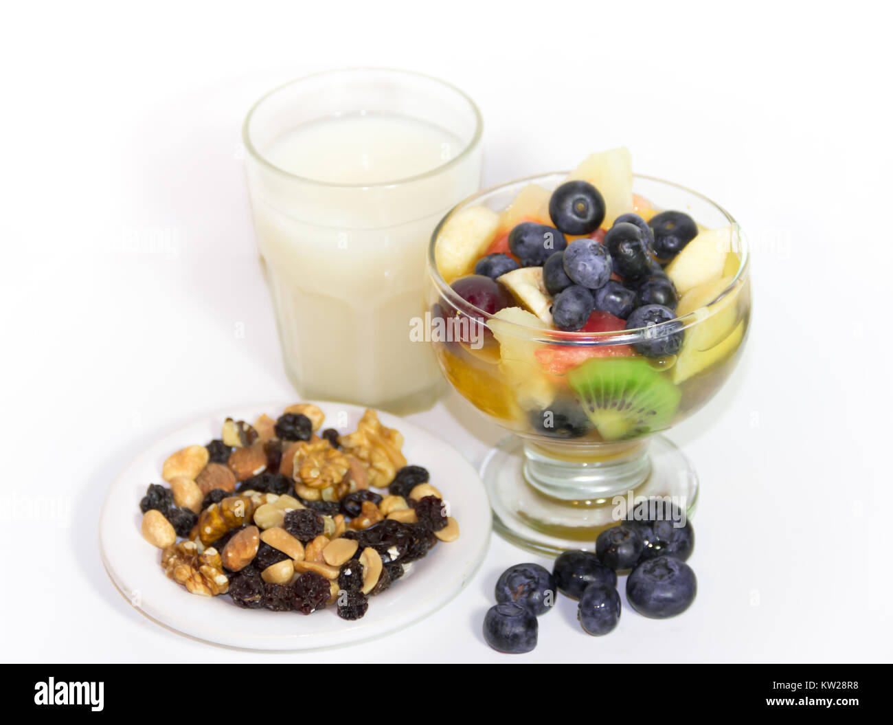 healthy breakfasts with fresh fruits and dried fruits juices, smoothies ...