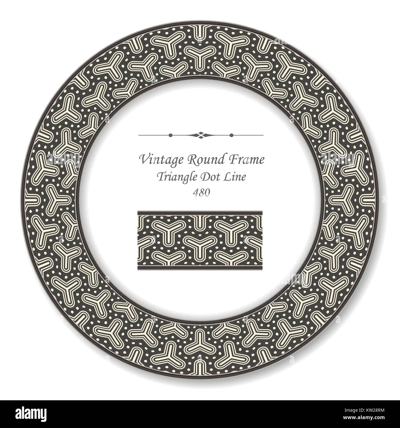Vintage Round Retro Frame of Triangle Dot Line Stock Vector Image & Art ...