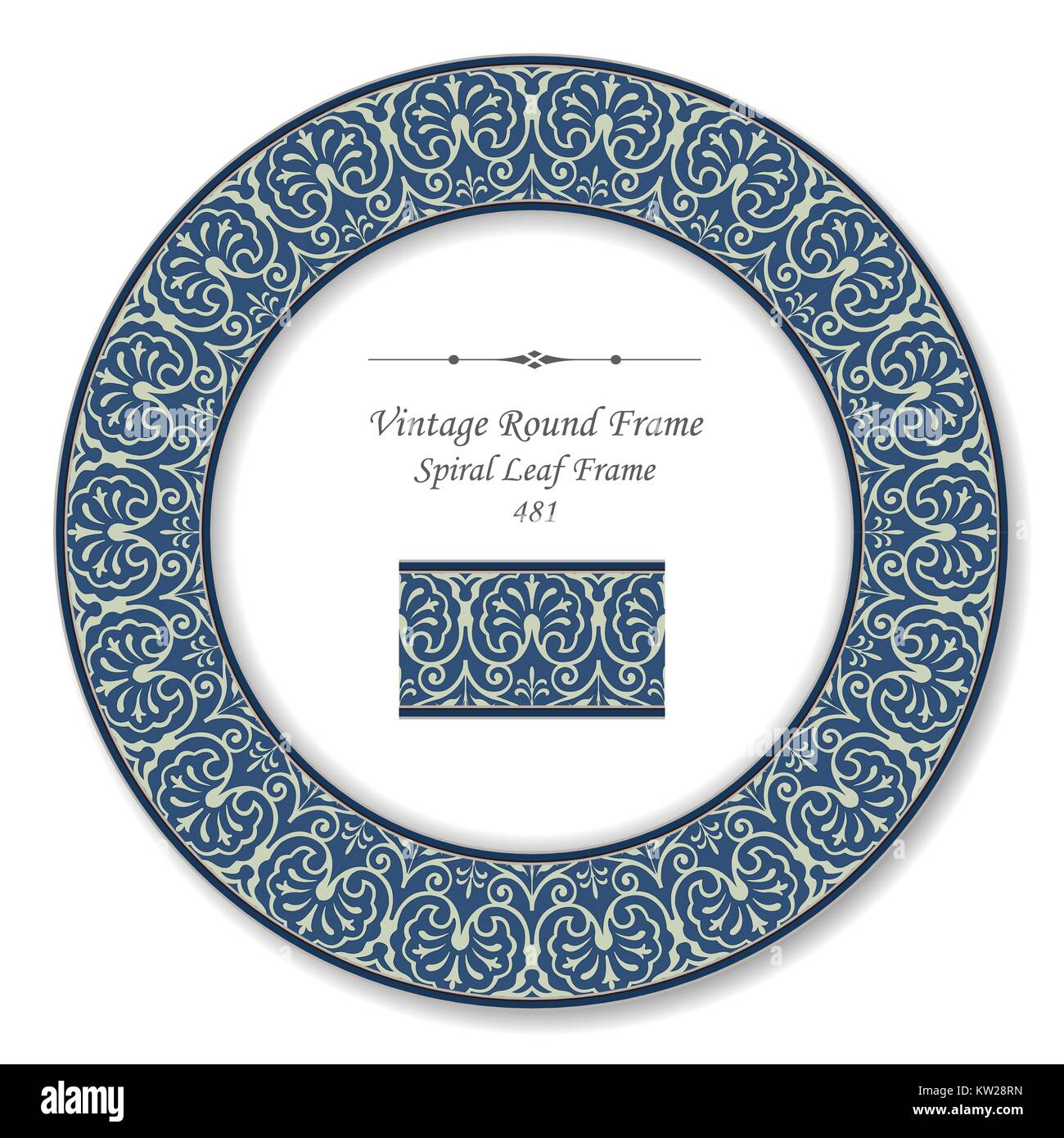 Vintage Round Retro Frame of Spiral Leaf Frame Stock Vector Image & Art ...