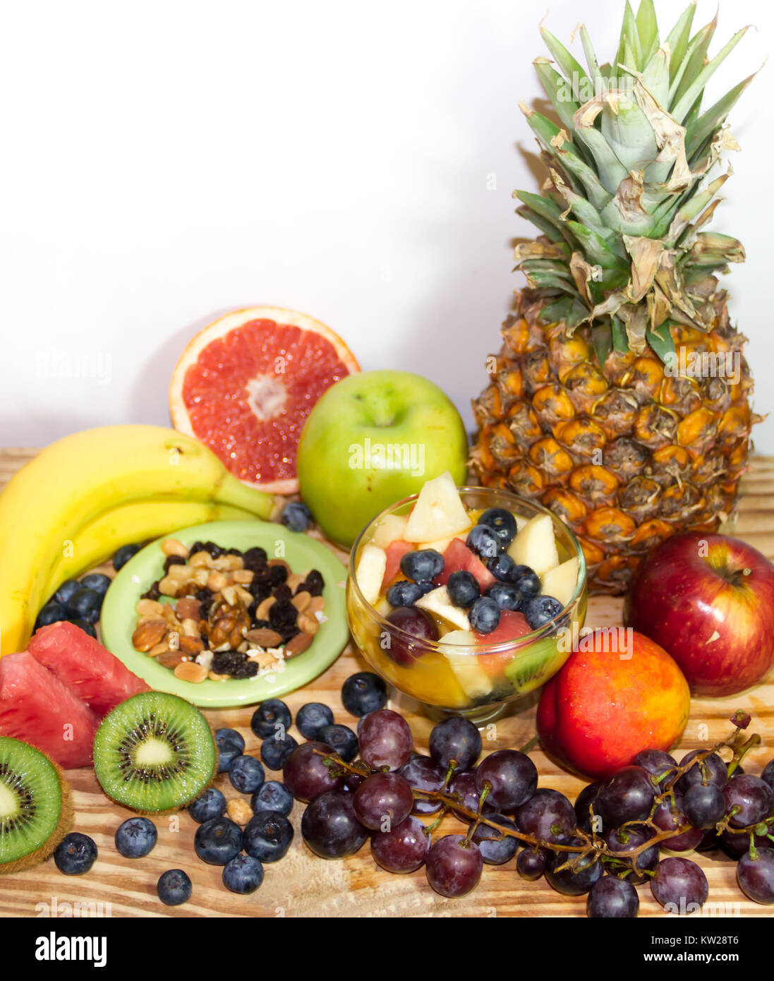 healthy breakfasts with fresh fruits and dried fruits juices, smoothies ...