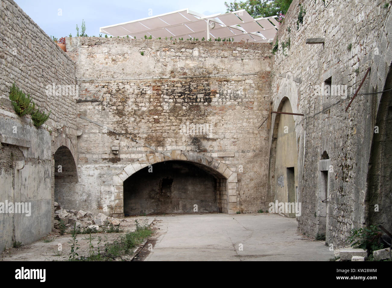 Inside big fortress in Zadar, Croatia Stock Photo - Alamy
