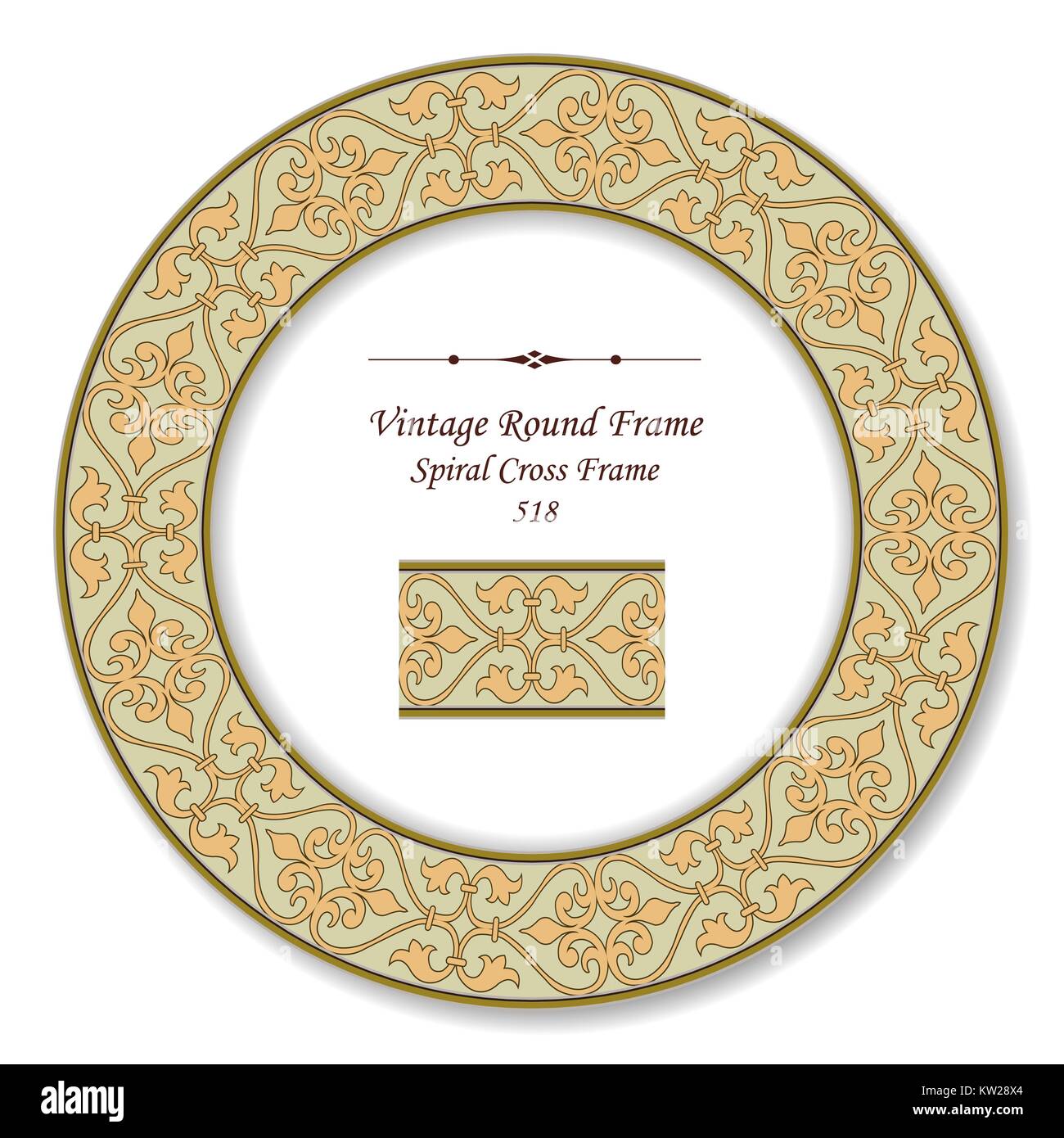 Vintage Round Retro Frame of Spiral Cross Frame Stock Vector Image ...