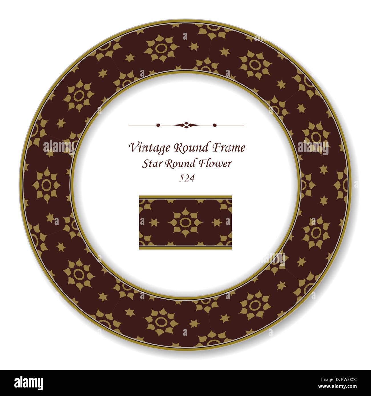 Vintage Round Retro Frame of Star Round Flower Stock Vector Image & Art ...