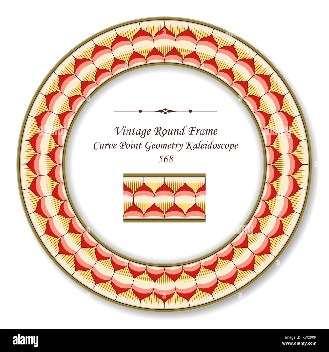 Vintage Round Retro Frame Curve Point Geometry Kaleidoscope Stock Vector Image & Art - Alamy
