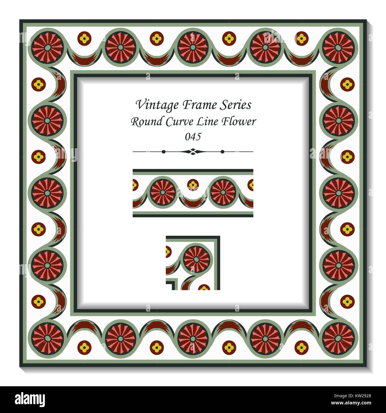 Vintage 3D frame of Round Curve Line Flower Stock Vector Image & Art ...