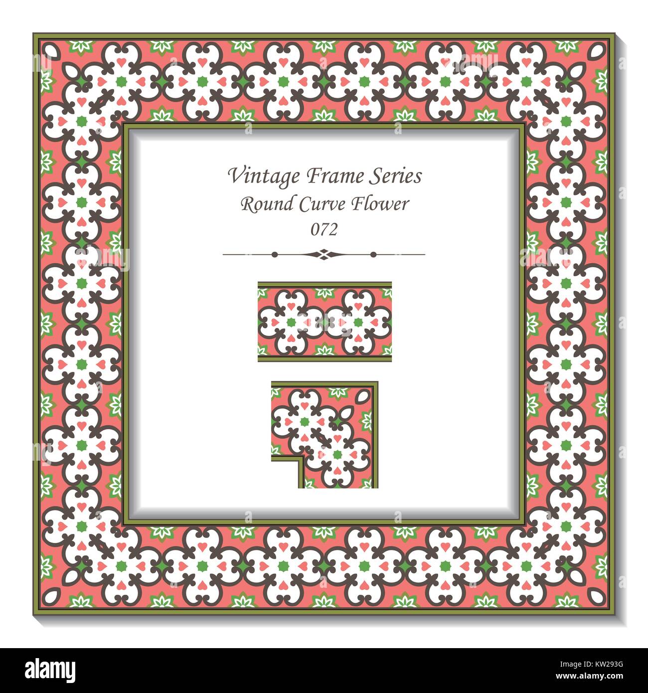 Vintage 3D frame of Round Curve Flower Stock Vector Image & Art - Alamy