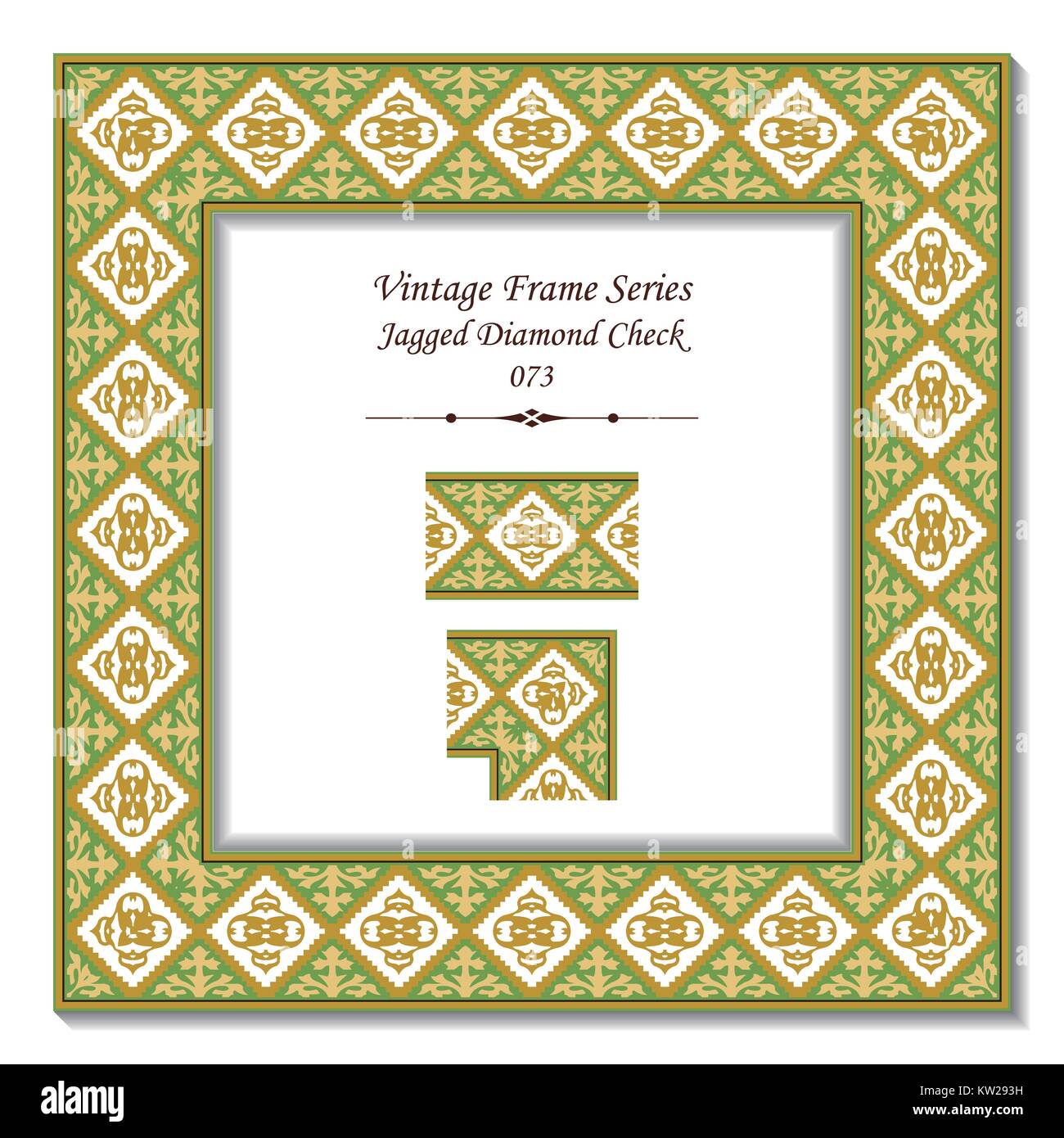 Vintage 3D frame of Jagged Diamond Check Stock Vector Image & Art - Alamy