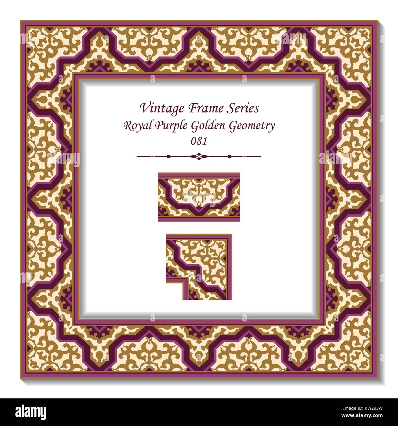 Vintage 3D frame of Royal Purple Golden Geometry Stock Vector Image ...