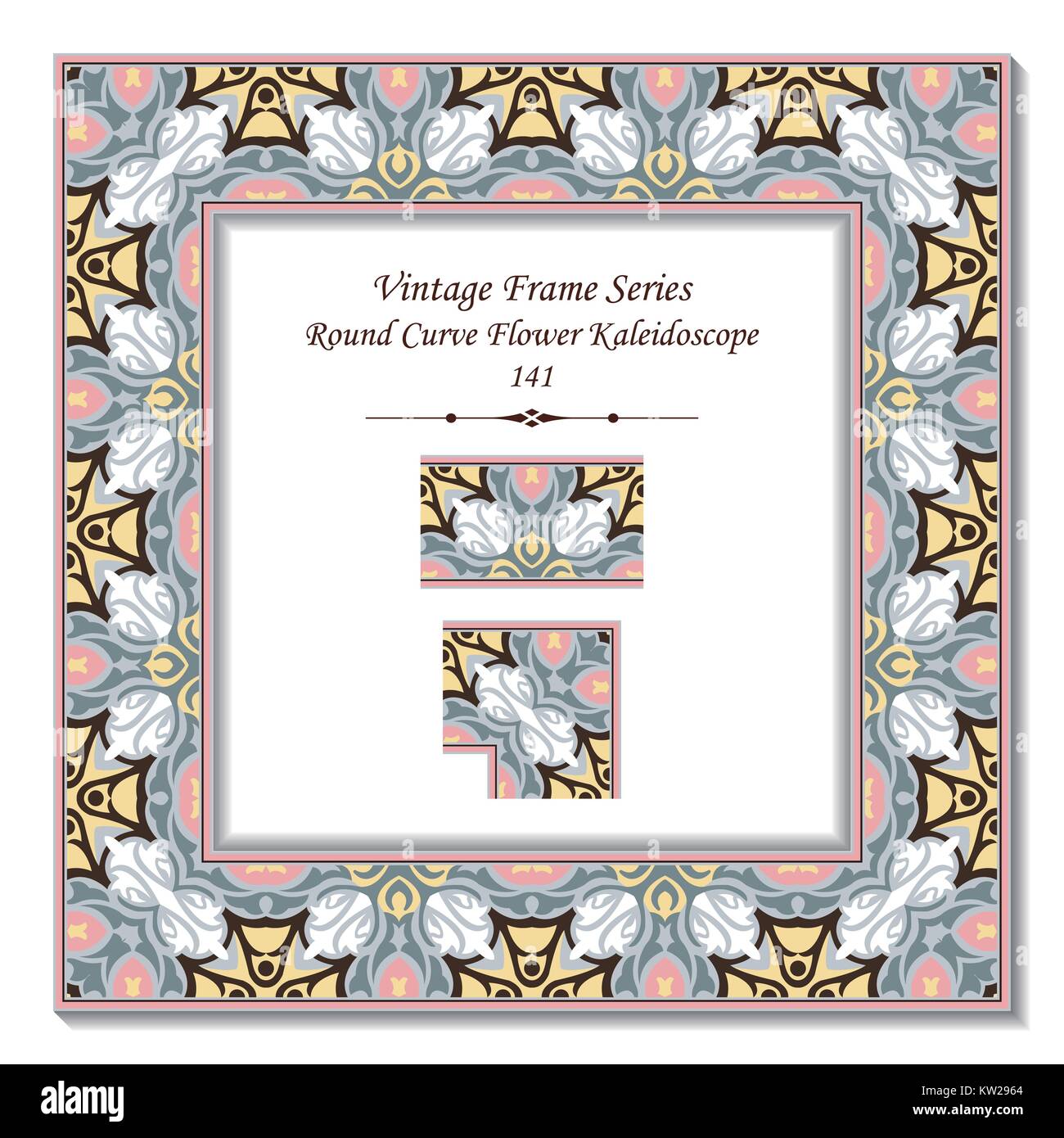 Vintage 3D frame of Round Curve Flower Kaleidoscope Stock Vector Image & Art - Alamy