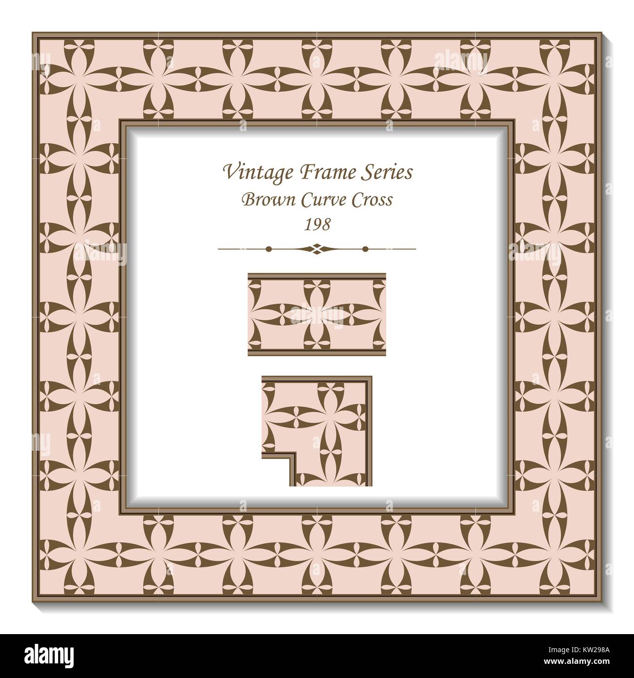 Vintage 3D frame of Brown Curve Cross Stock Vector Image & Art - Alamy