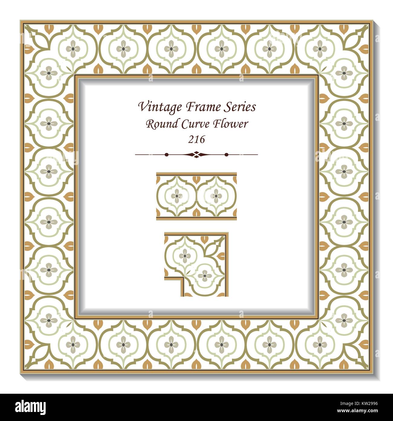 Vintage 3D frame of Round Curve Flower Stock Vector Image & Art - Alamy