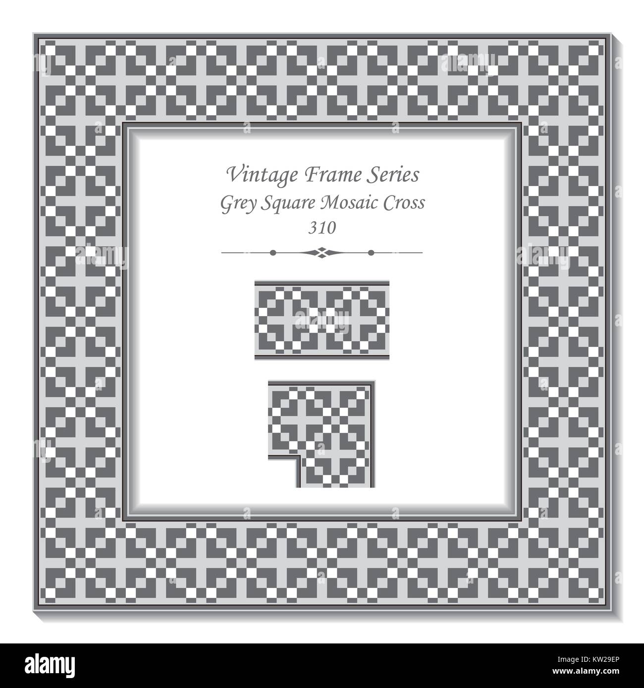 Vintage 3D frame of Grey Square Mosaic Cross Stock Vector Image & Art ...