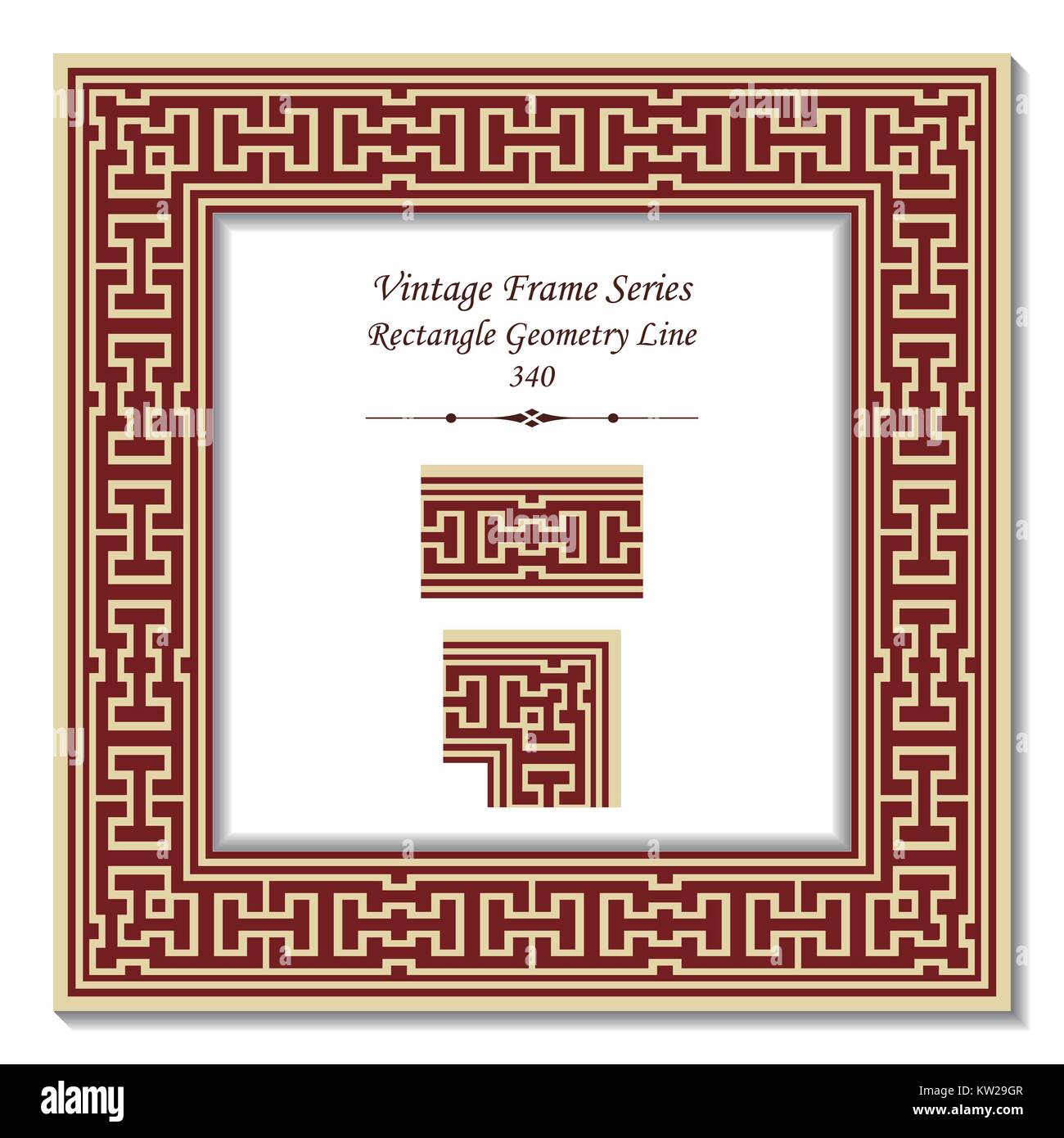 Vintage 3D frame of Rectangle Geometry Line Stock Vector Image & Art ...