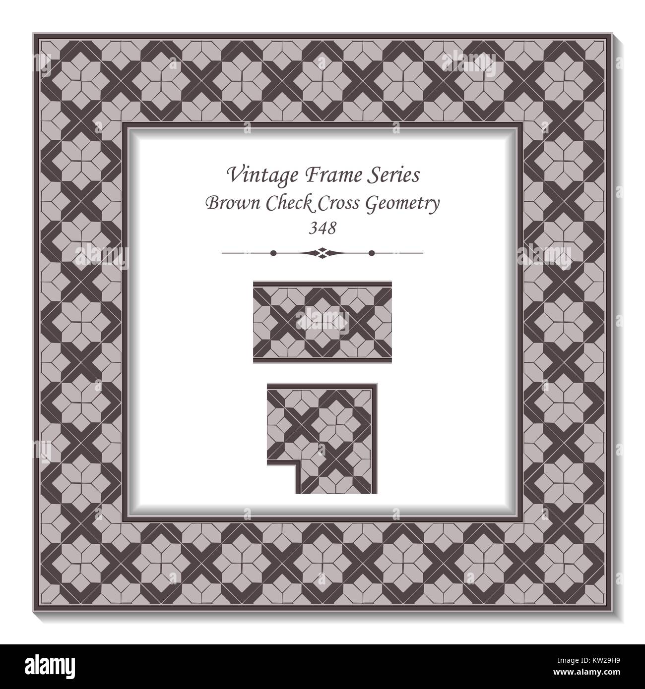 Vintage 3D frame of Brown Check Cross Geometry Stock Vector Image & Art ...