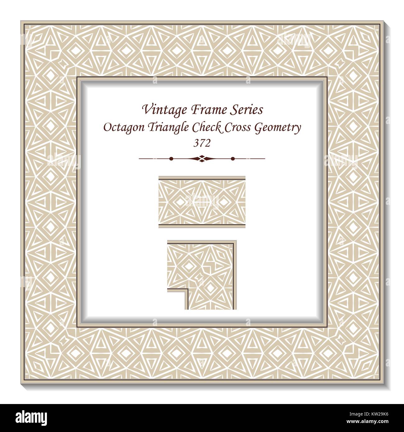 Vintage 3D frame of Octagon Triangle Check Cross Geometry Stock Vector ...