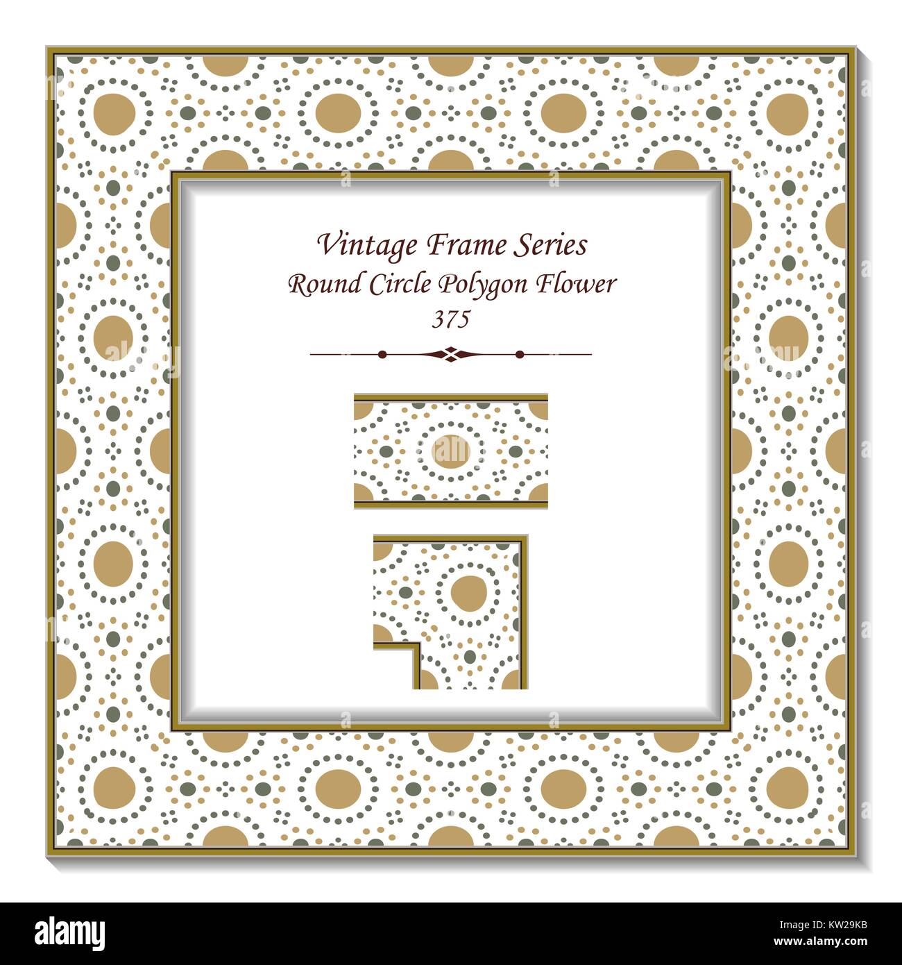 Vintage 3D frame of Round Circle Dot Line Polygon Flower Stock Vector ...