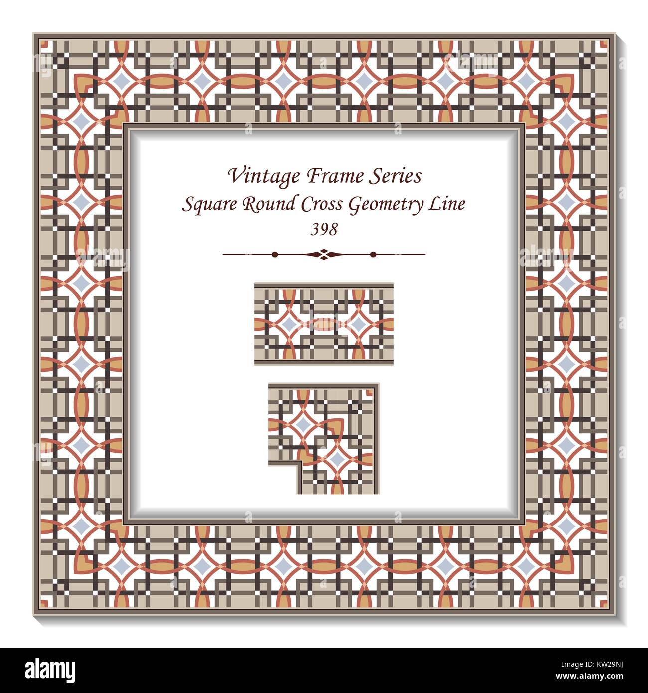 Vintage 3D frame of Square Round Cross Geometry Line Stock Vector Image ...